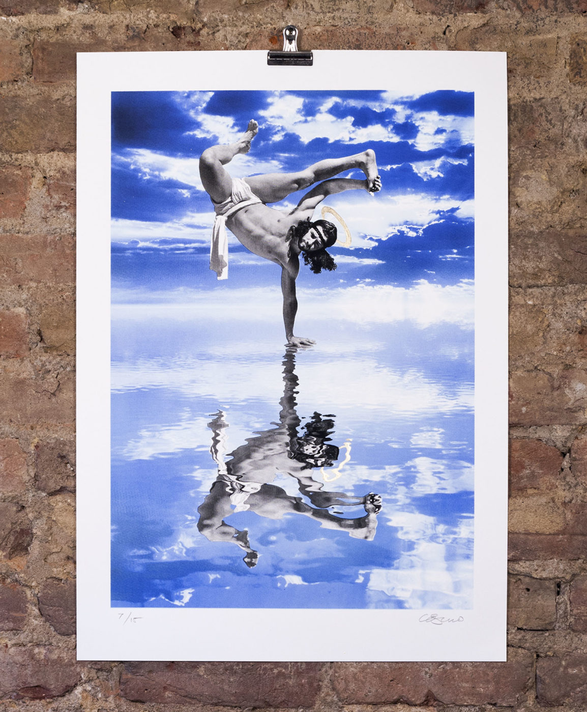 Breakdancing Jesus on Water - Blue and Blue by Cosmo Sarson - Nelly Duff