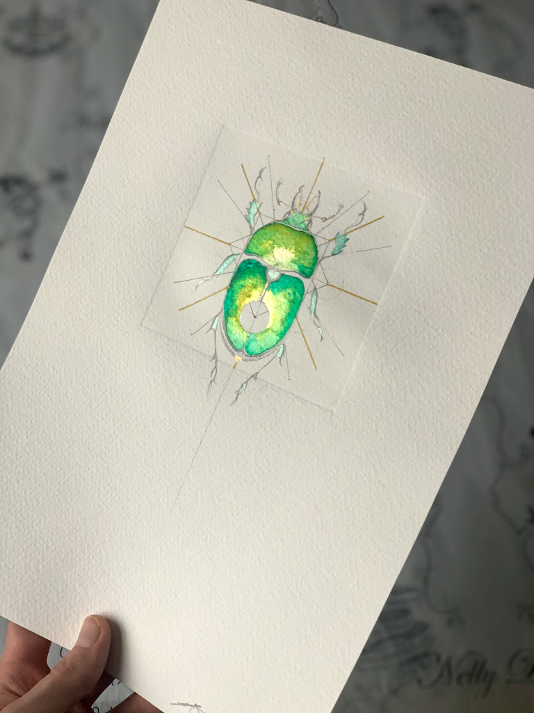 Golden Green Beetle - Iridescent Insect by Jessica Albarn - Nelly Duff